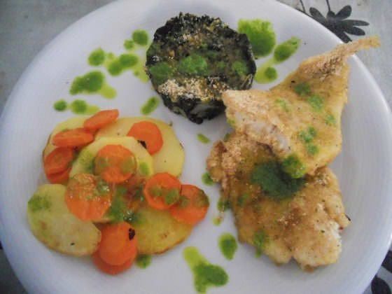 Merluzzo panato al forno con bietola, patate e carote – Ricetta ...